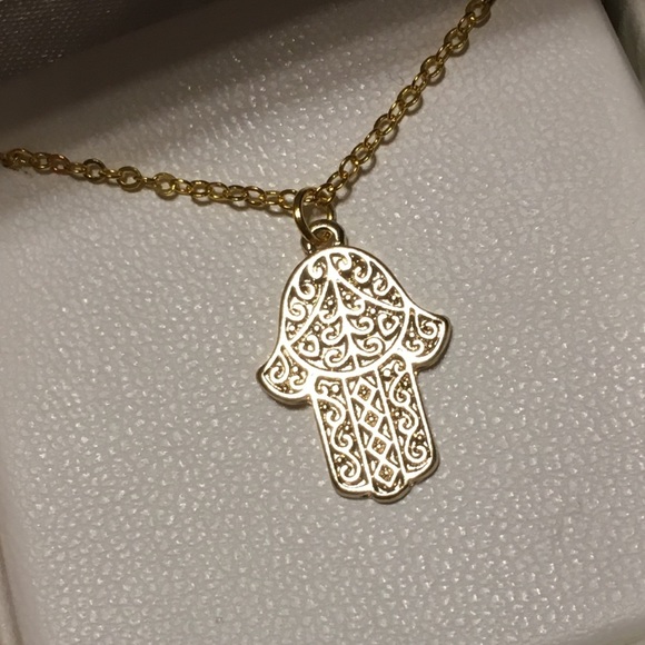 Jewelry | Gold Hamsa Hand Symbol Pendant Charm Necklace | Poshmark